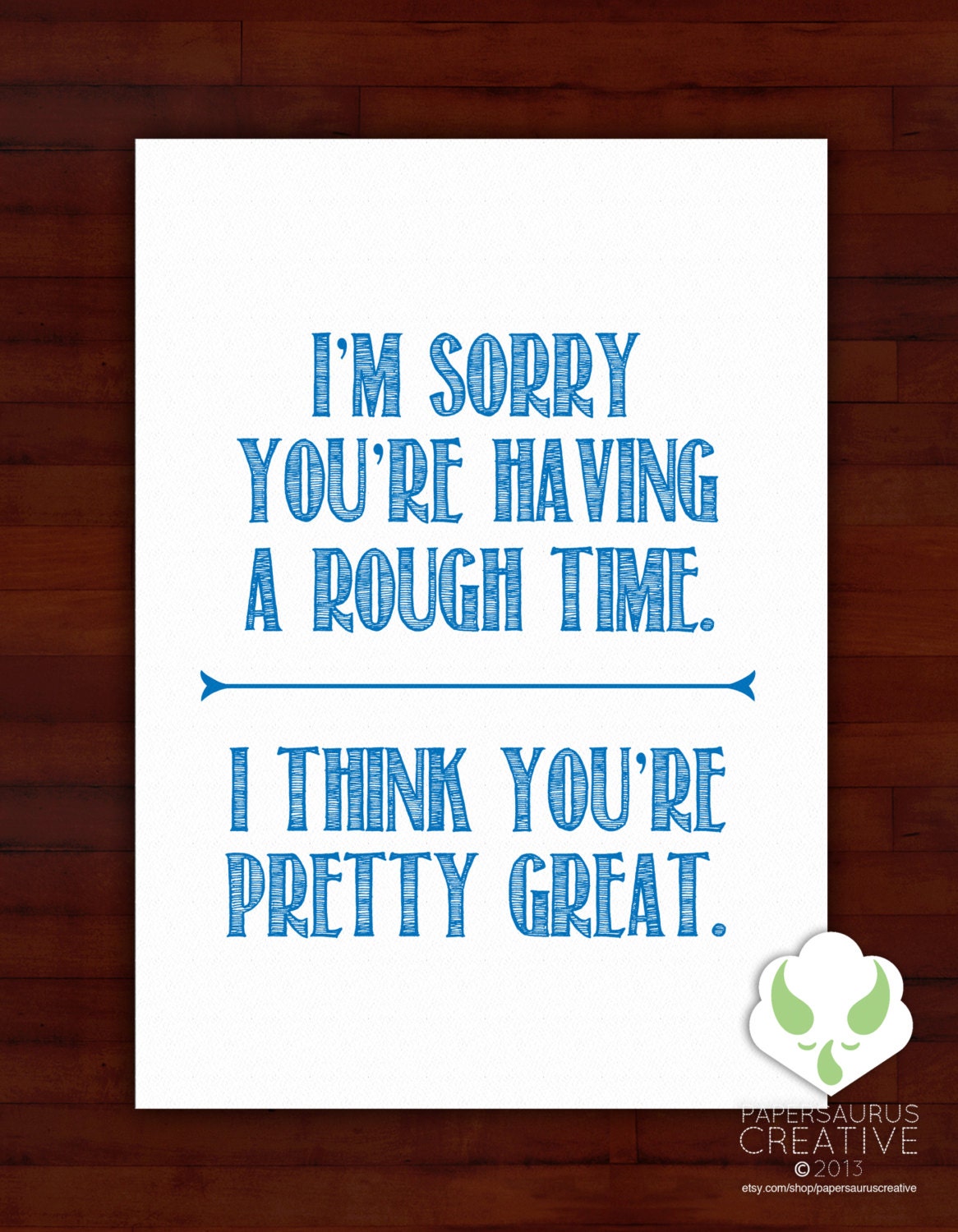 Greeting card: I'm sorry you're having a rough time | Etsy Greeting card: I'm sorry you're having a rough time | Etsy