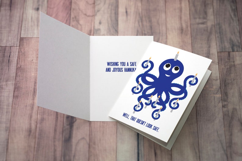 Greeting Card - Harold the Hannukah Octopus - Etsy