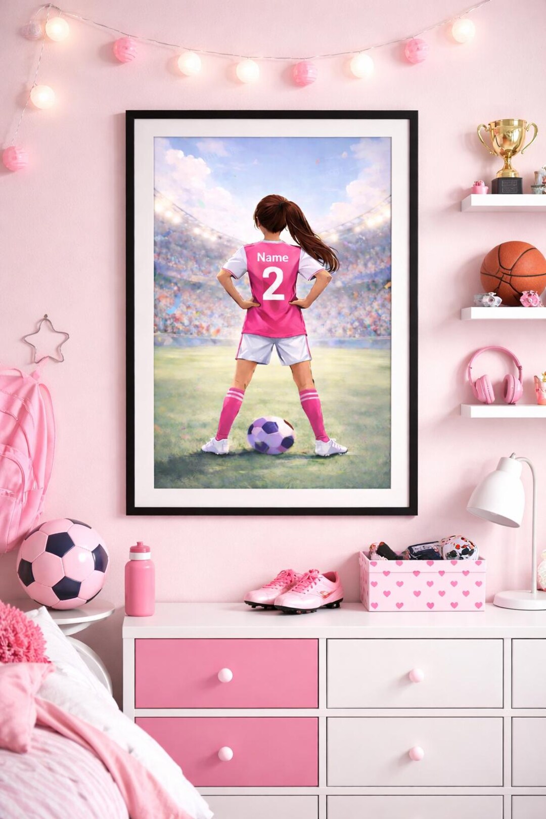 Personalized Kids Football Poster, Custom Name & Number, Bedroom Wall ...