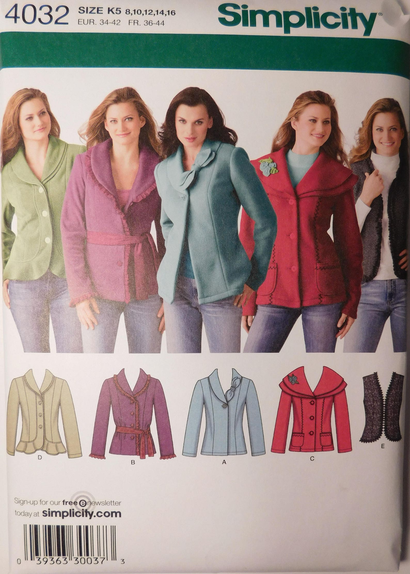 Misses Jacket and Vest New Sewing Pattern Simplicity 4032 - Etsy