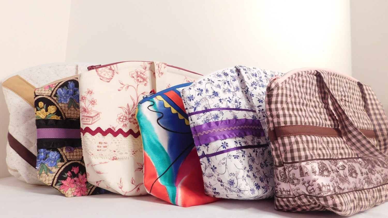 Sewing Pattern Zippered Cosmetic Bag Accessories Storage Bag Travel ...