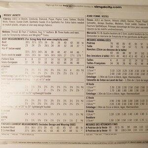 Simplicity Sewing Pattern 2150: Misses Jacket, Size 6-14 - Etsy