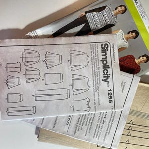 Sewing Pattern Simplicity 1255 AA Size 10-18 Misses Top Long or ...