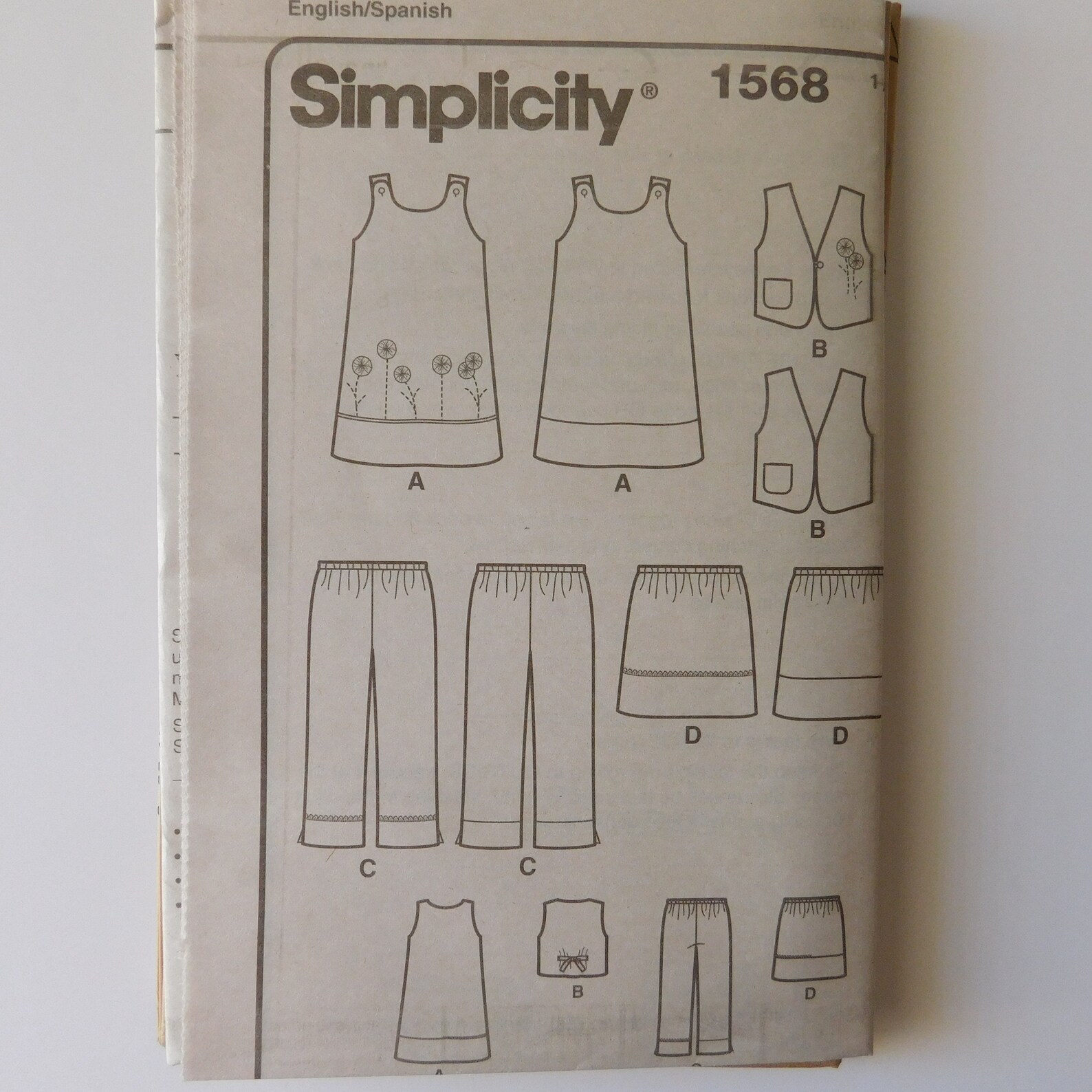 Little Girls Sewing Pattern Simplicity 1568 Size 3-8 Little - Etsy