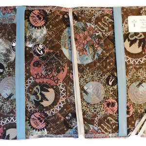 Delicate Brown and Turquoise Print Quilted Composition Book Cover, Junk ...