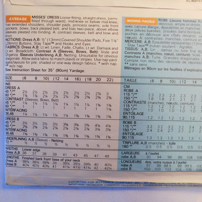 Vintage Butterick David Warren Women's Dress Sewing Pattern 6637 Misses ...