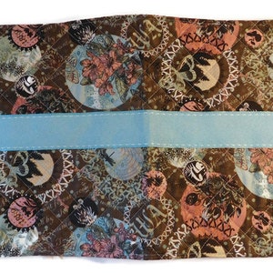 Delicate Brown and Turquoise Print Quilted Composition Book Cover, Junk ...