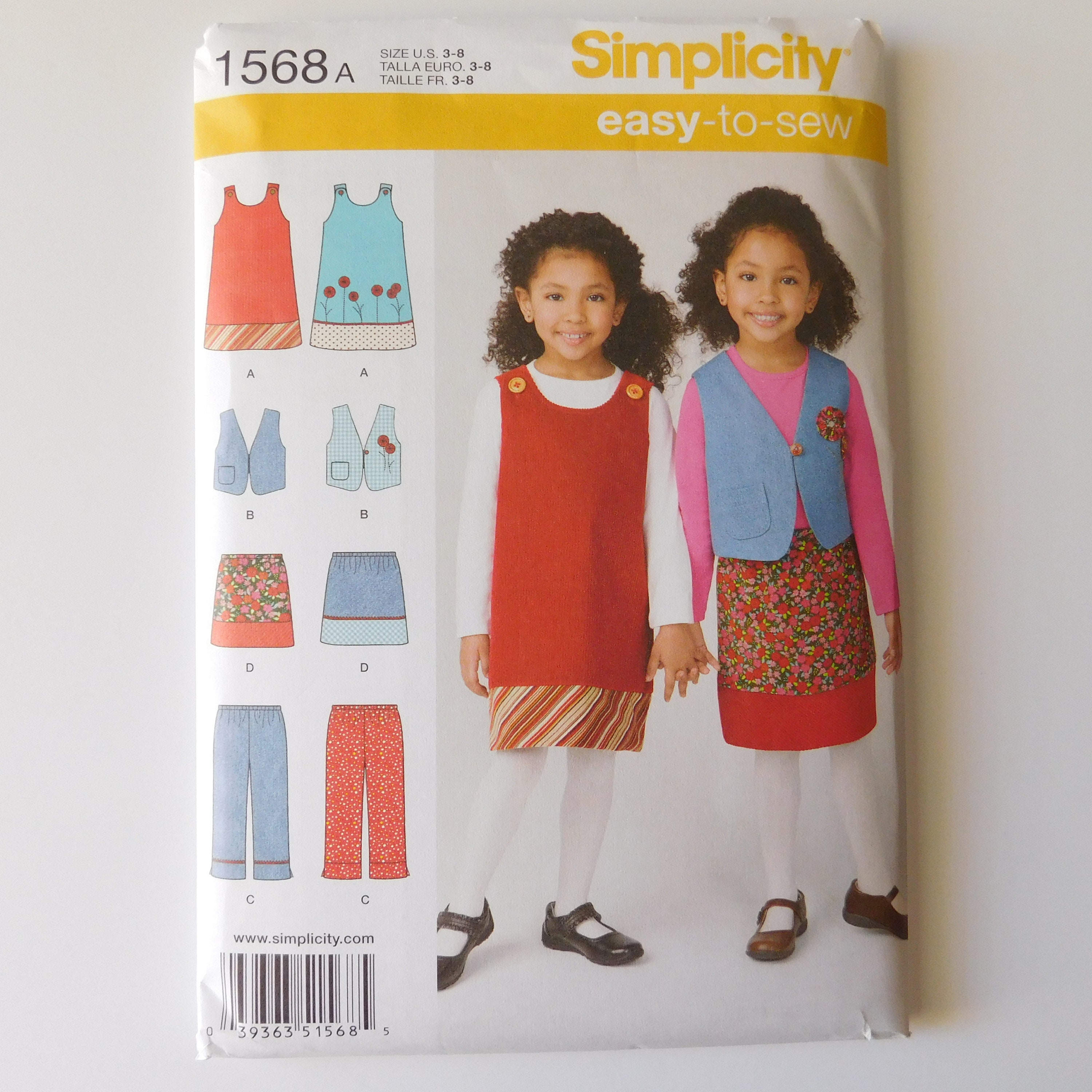Little Girls Sewing Pattern Simplicity 1568 Size 3-8 Little - Etsy