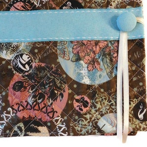 Delicate Brown and Turquoise Print Quilted Composition Book Cover, Junk ...