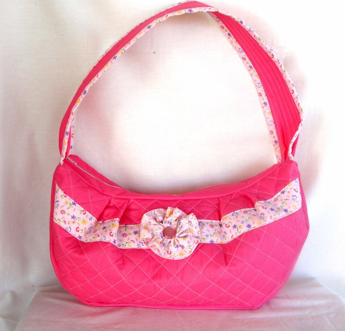 Pink Hobo Tote Bag Medium Shoulder Handbag Zippered Tote - Etsy