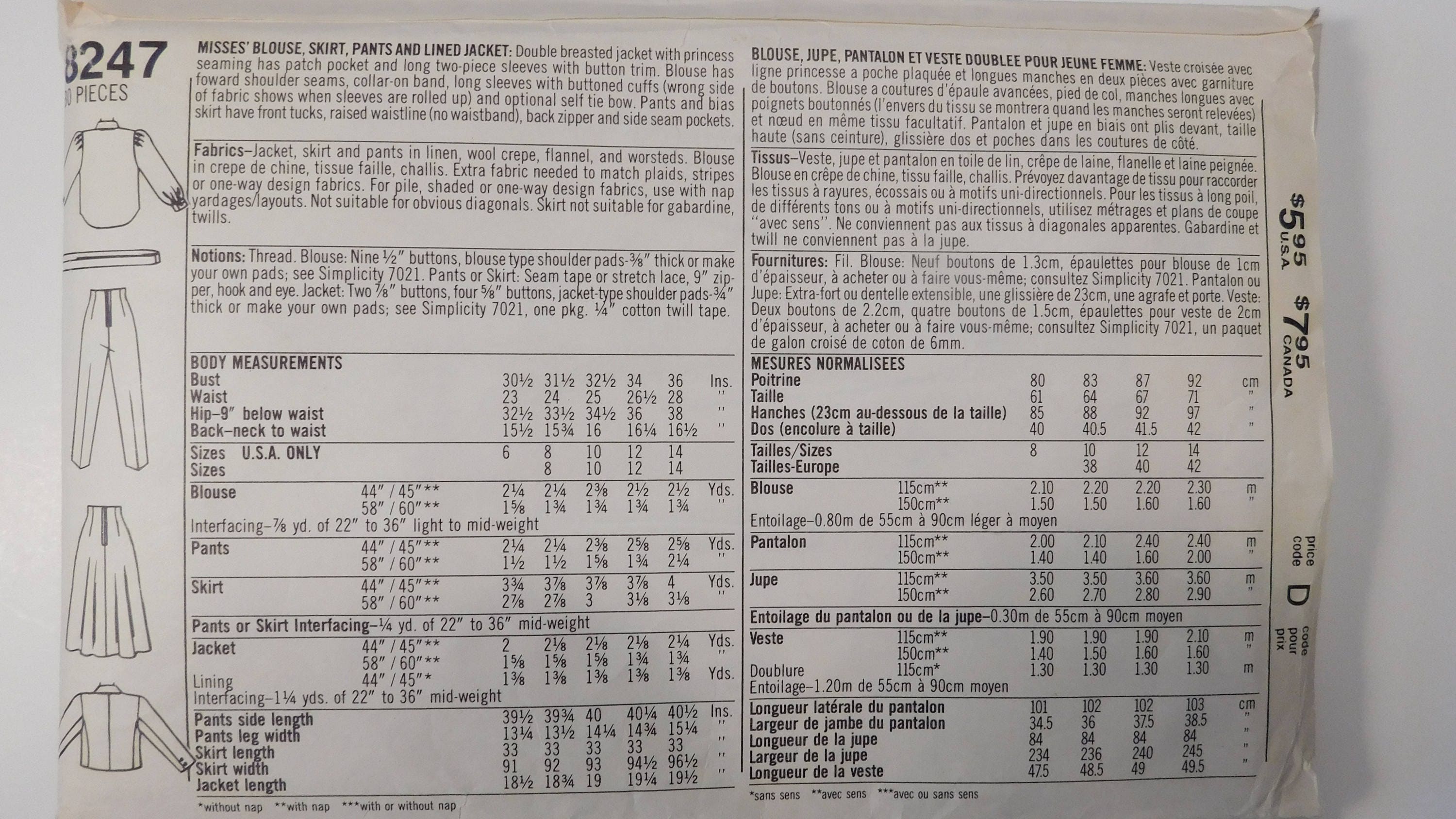 Vintage Simplicity Sewing Pattern 8247 Go Every-where Womens - Etsy