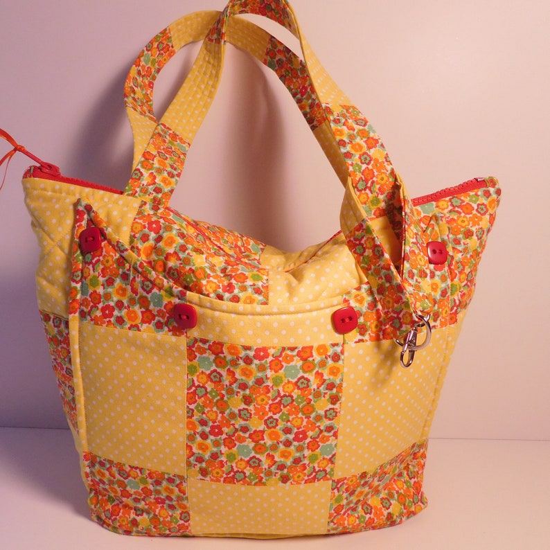 Quilted Zippered Tote Bag Sewing Pattern PDF Digital Download - Etsy