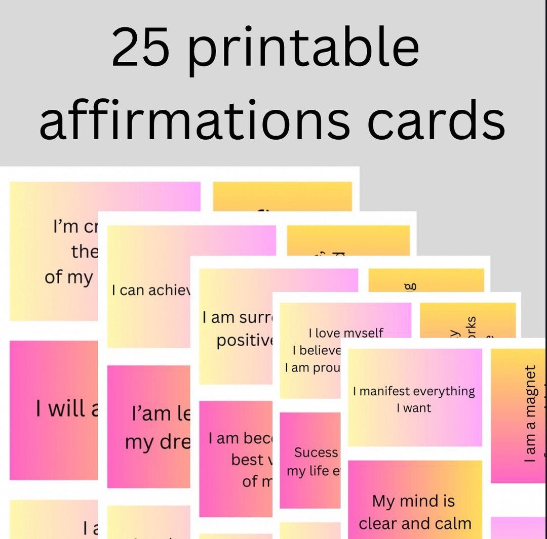 25 Affirmations/manifestation Cards | Digital Affirmation Cards | Daily ...