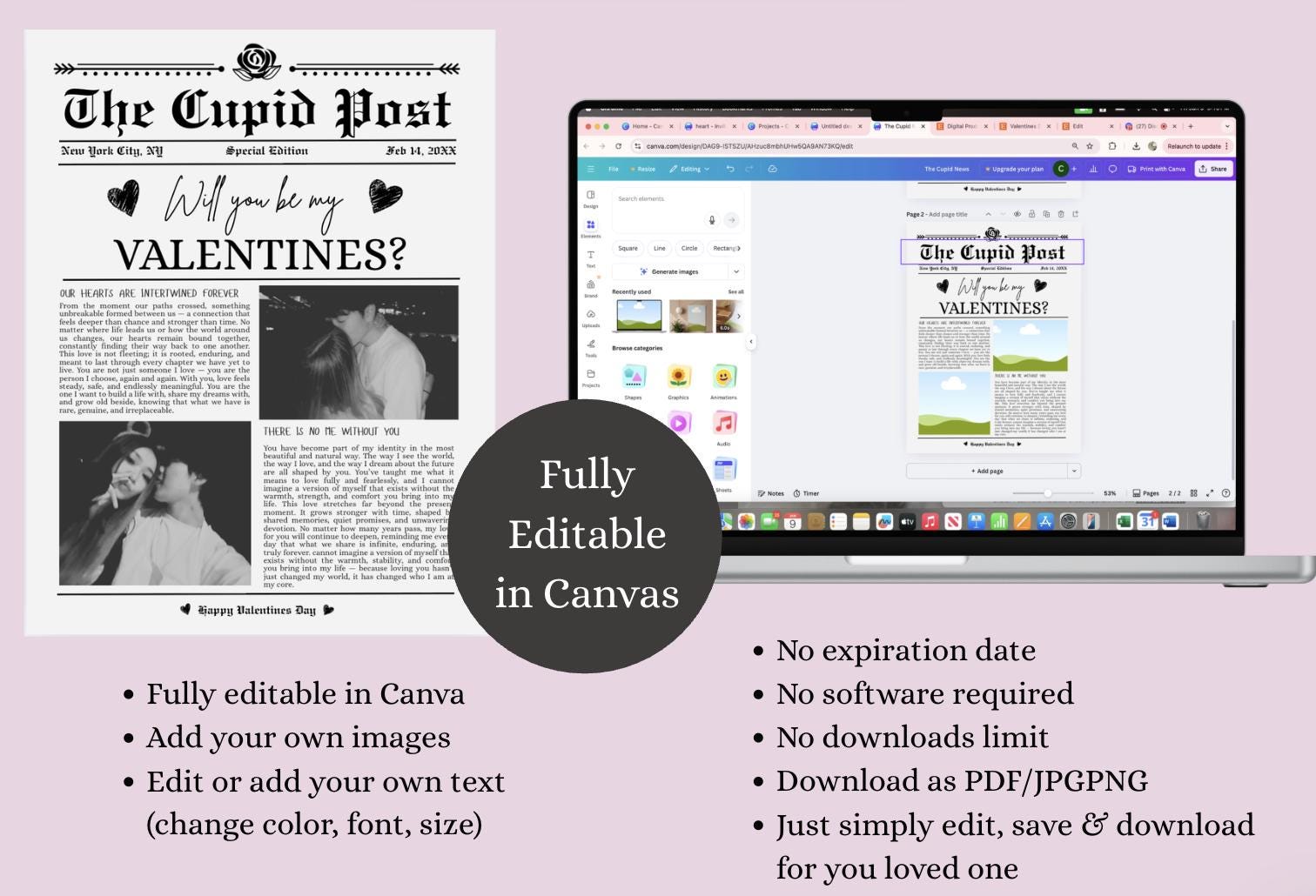 Editable Valentine’s Day Newspaper Template — A Custom Cupid-inspired ...