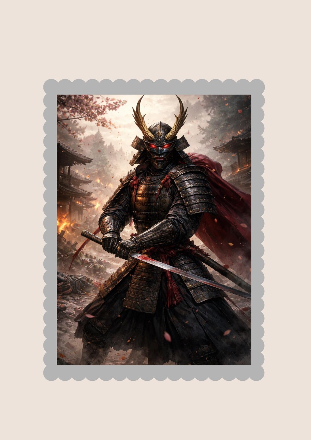 Dark Samurai Warrior Art, Feudal Japan Poster (digital Download) - Etsy