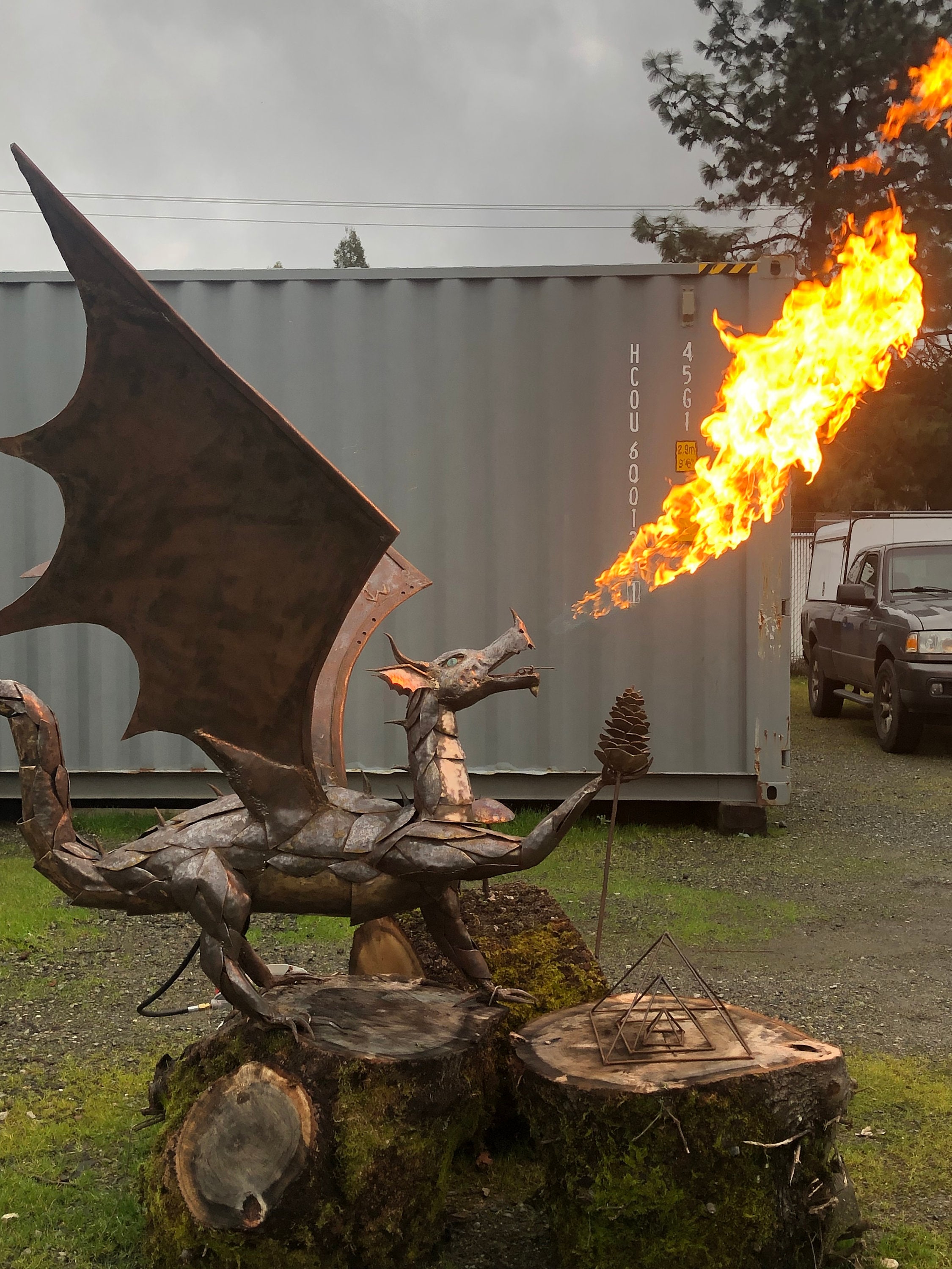 Custom Fire Breathing Dragon Sculpture. - Etsy