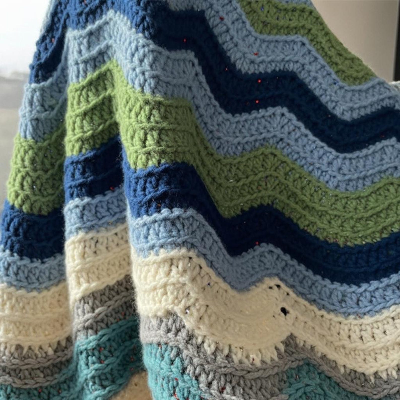 Coastal Ripple Crochet Blanket Pattern | Chevron Wave Afghan (PDF ...