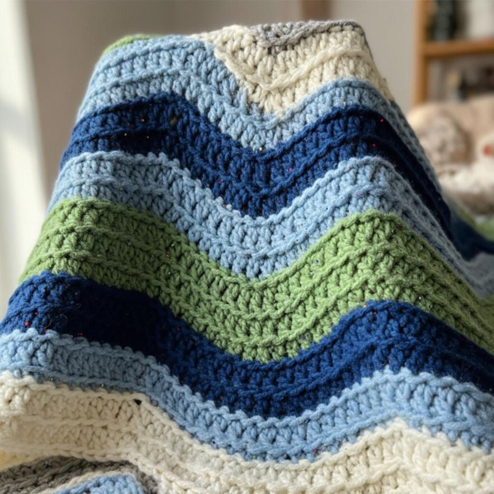 Coastal Ripple Crochet Blanket Pattern | Chevron Wave Afghan (PDF ...