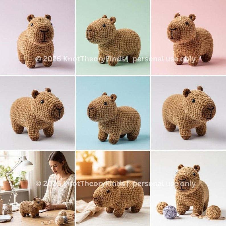 Capybara Crochet Pattern – Amigurumi Stuffed Animal (PDF Download) - Etsy
