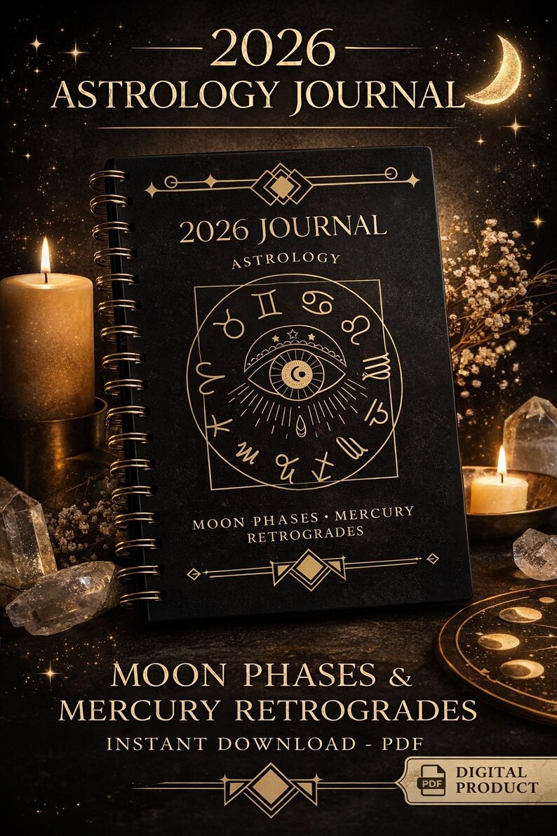 2026 Astrology Journal Moon Phases Mercury Retrogrades Lunar Reflection ...