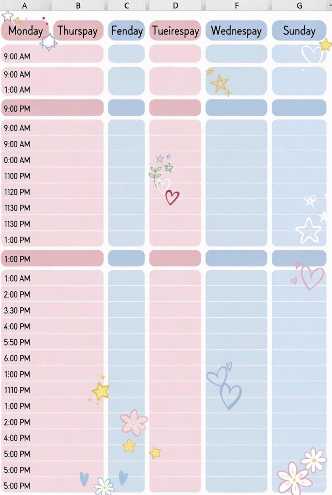 Pastel Weekly Planner Excel Template | Beginner Friendly | Minimal ...