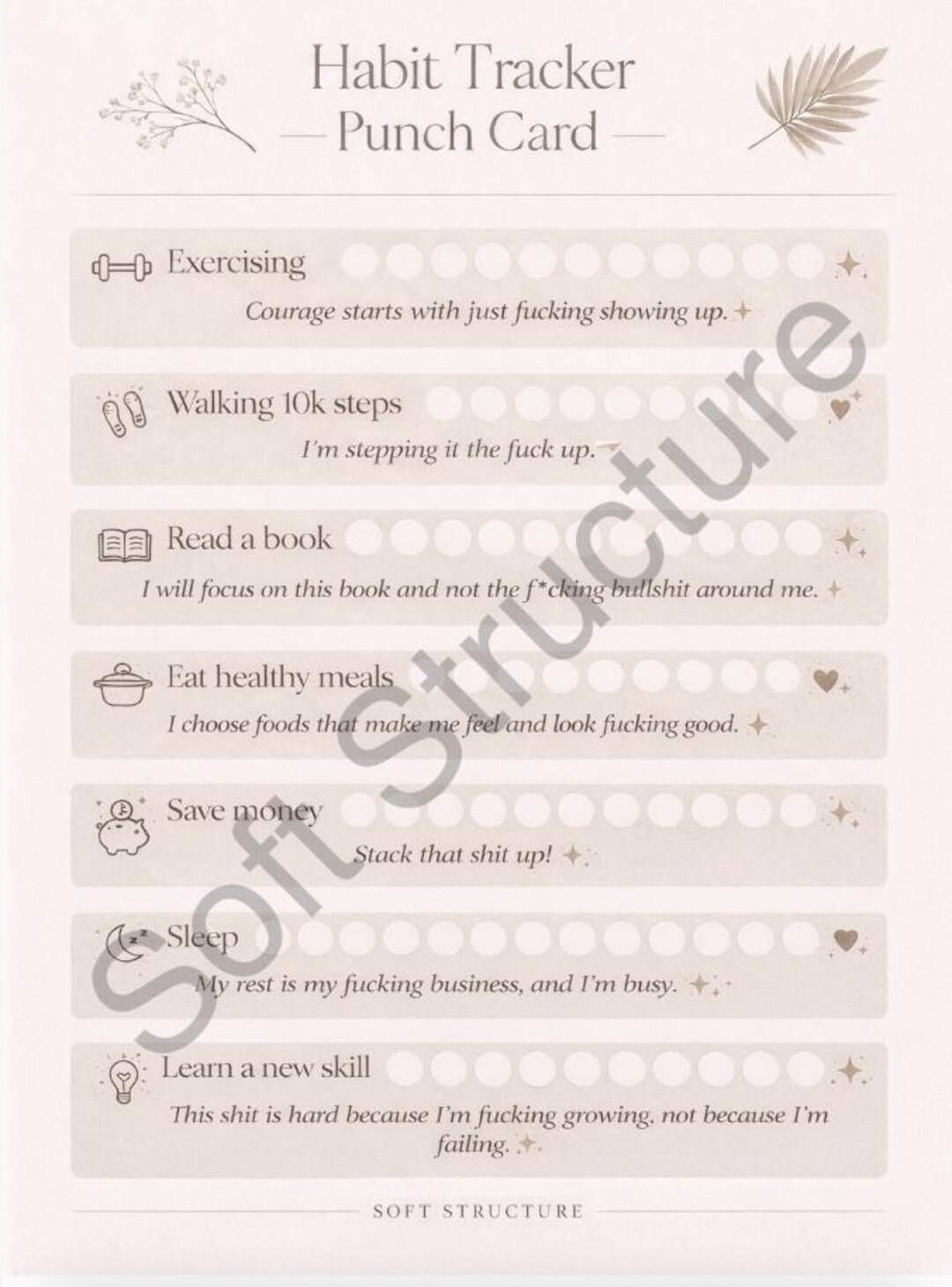 Spicy Motivational Habit Tracker Printable | Daily Habits | Instant ...