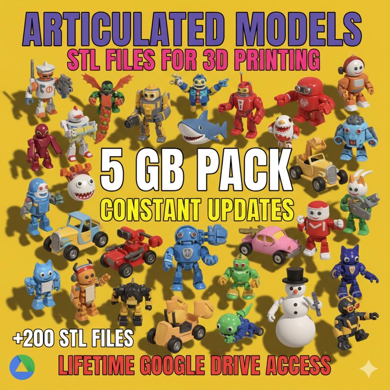 200+articulated Mini Animals STL Bundle Flexi Animals Megapack Cute ...