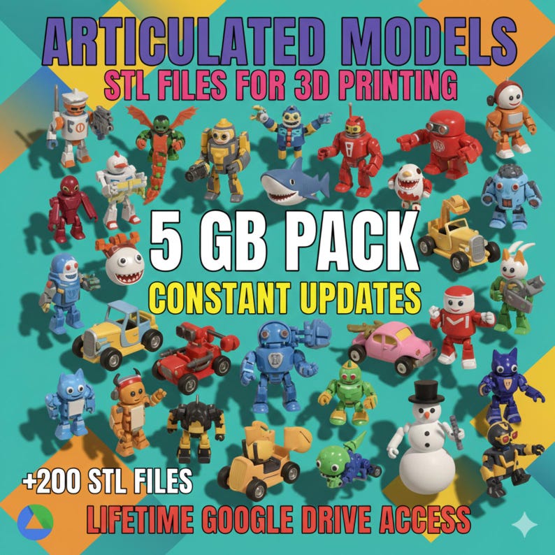 200+articulated Mini Animals STL Bundle Flexi Animals Megapack Cute ...