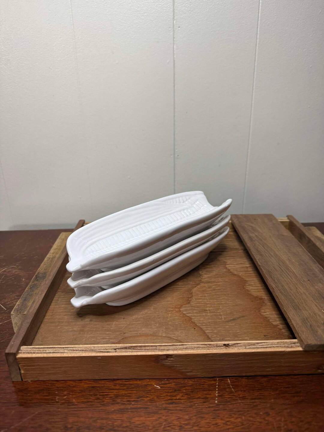 Vintage White Corn on the Cob Dishes - Set of Three - Etsy