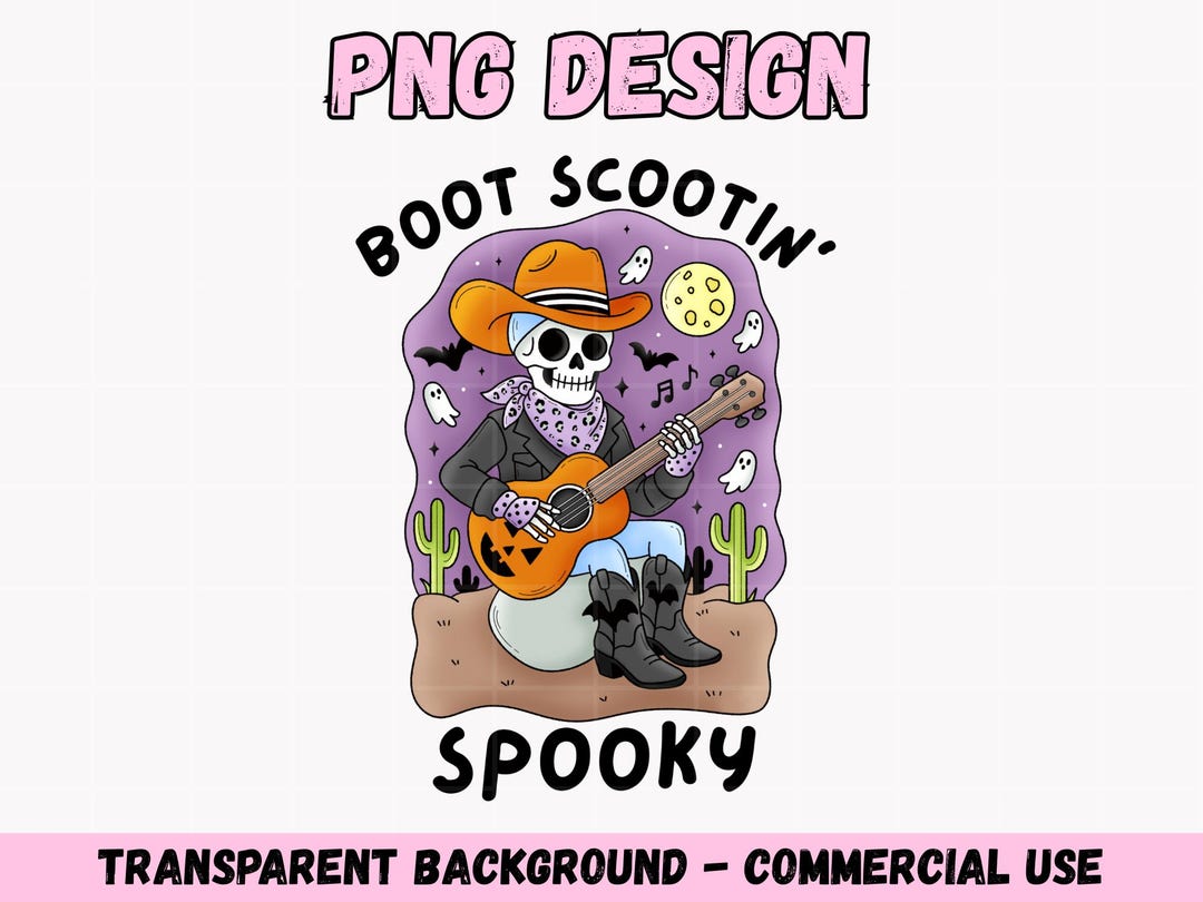 Boot Scootin Spooky PNG // Cowboy Skeleton Digital Download - Etsy