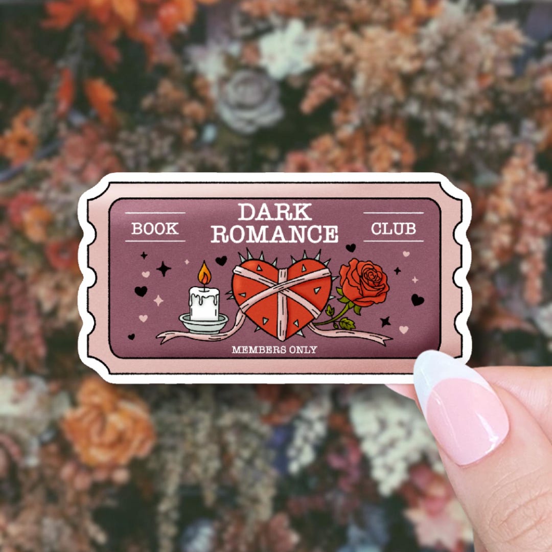 Dark Romance Sticker // Gothic Romance Book Club Ticket - Etsy