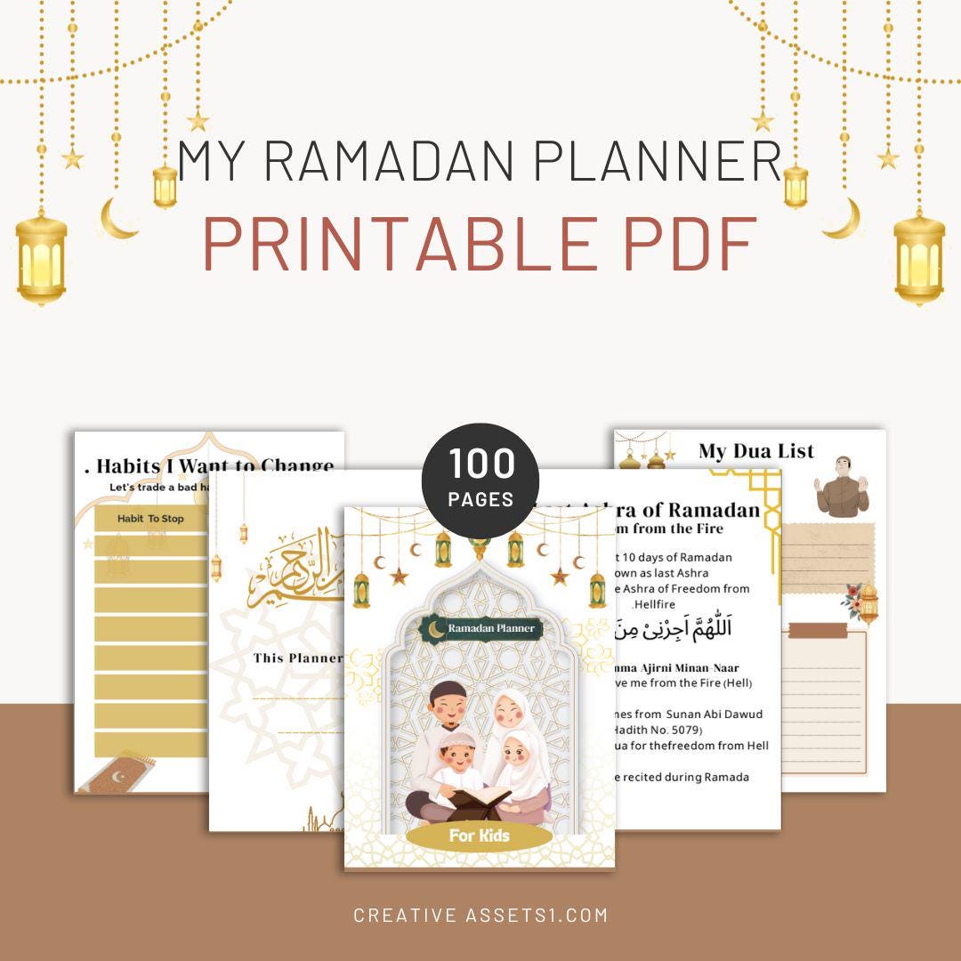 Ramadan Planner Printable PDF | Prayer, Ibadah Tracker & Laylatul Qadr ...