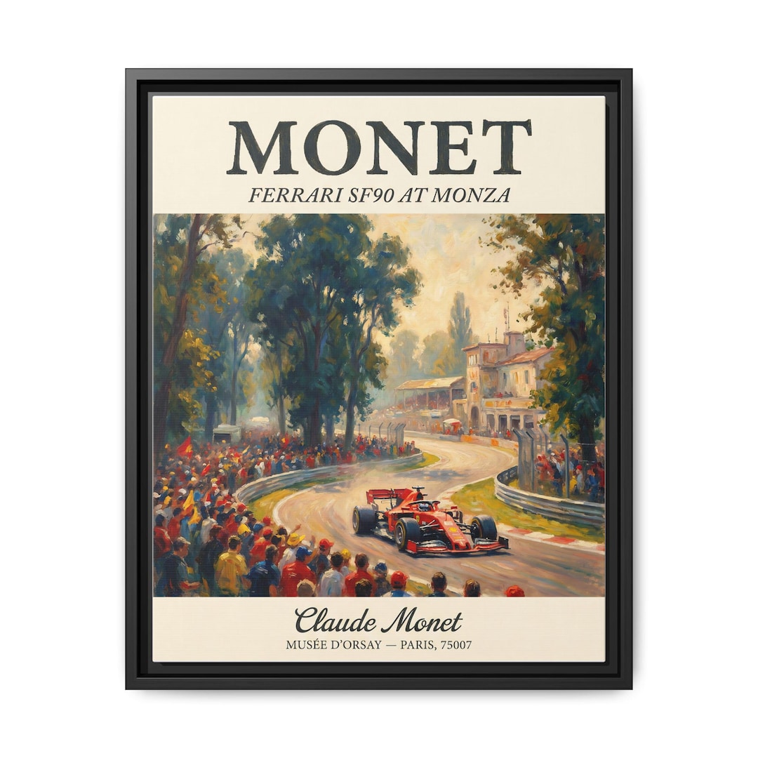 Framed Canvas Ferrari Art Formula 1 Wall Art Gift for Him Monza Racing ...