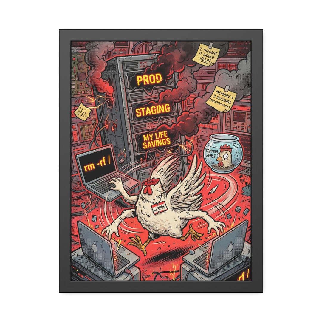 Claude the Headless Chicken Model Just Nuked My VPS Again Framed Paper ...