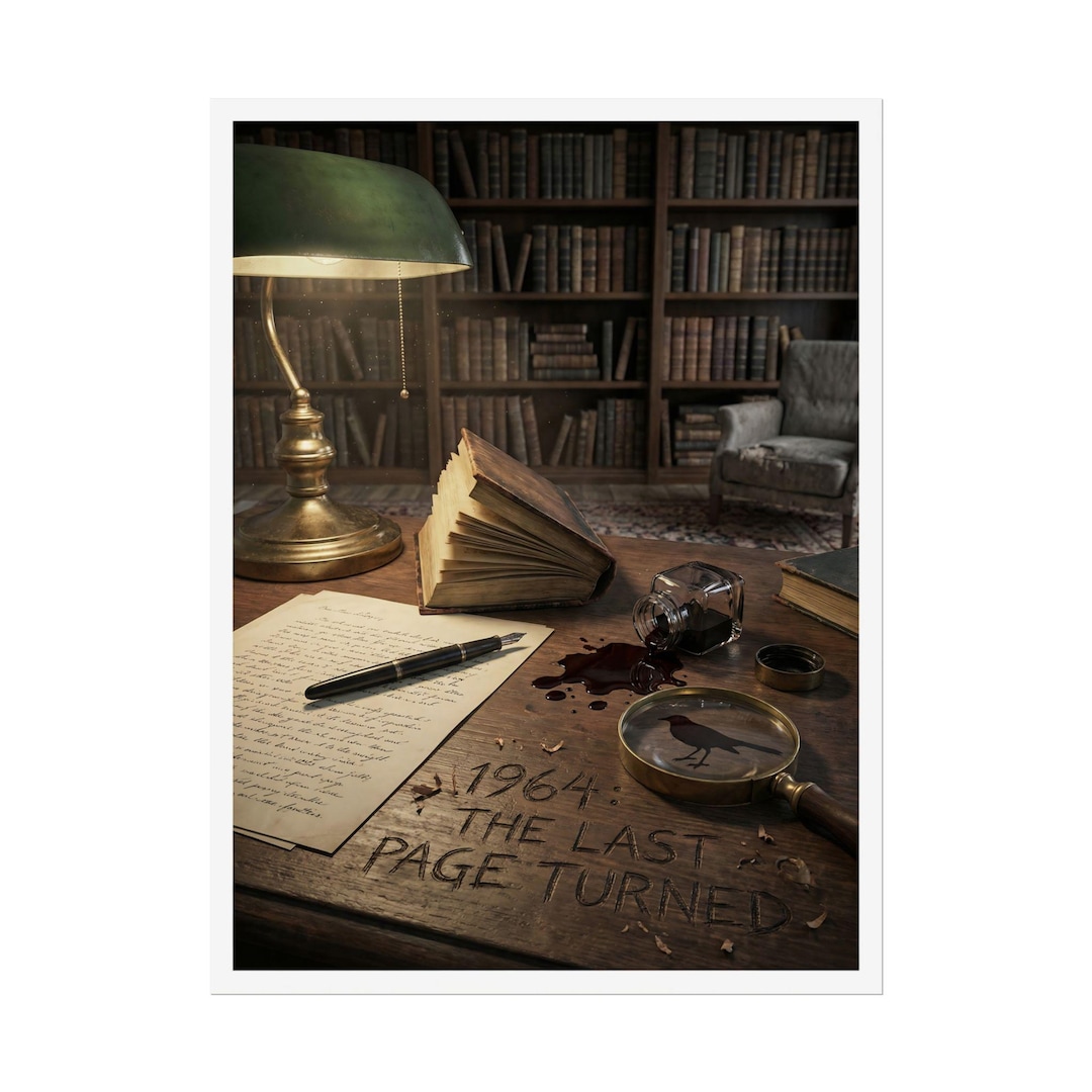 1964: the Last Page Turned Rolled Poster Print | Macabre Literature Art ...