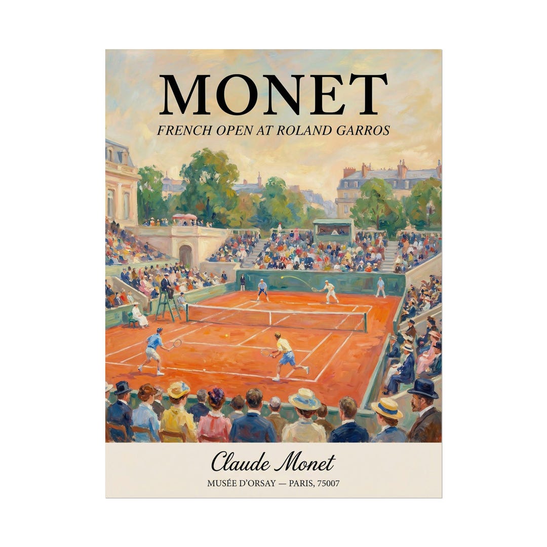 French Open Poster Roland Garros Tennis Art Impressionist Exhibition ...