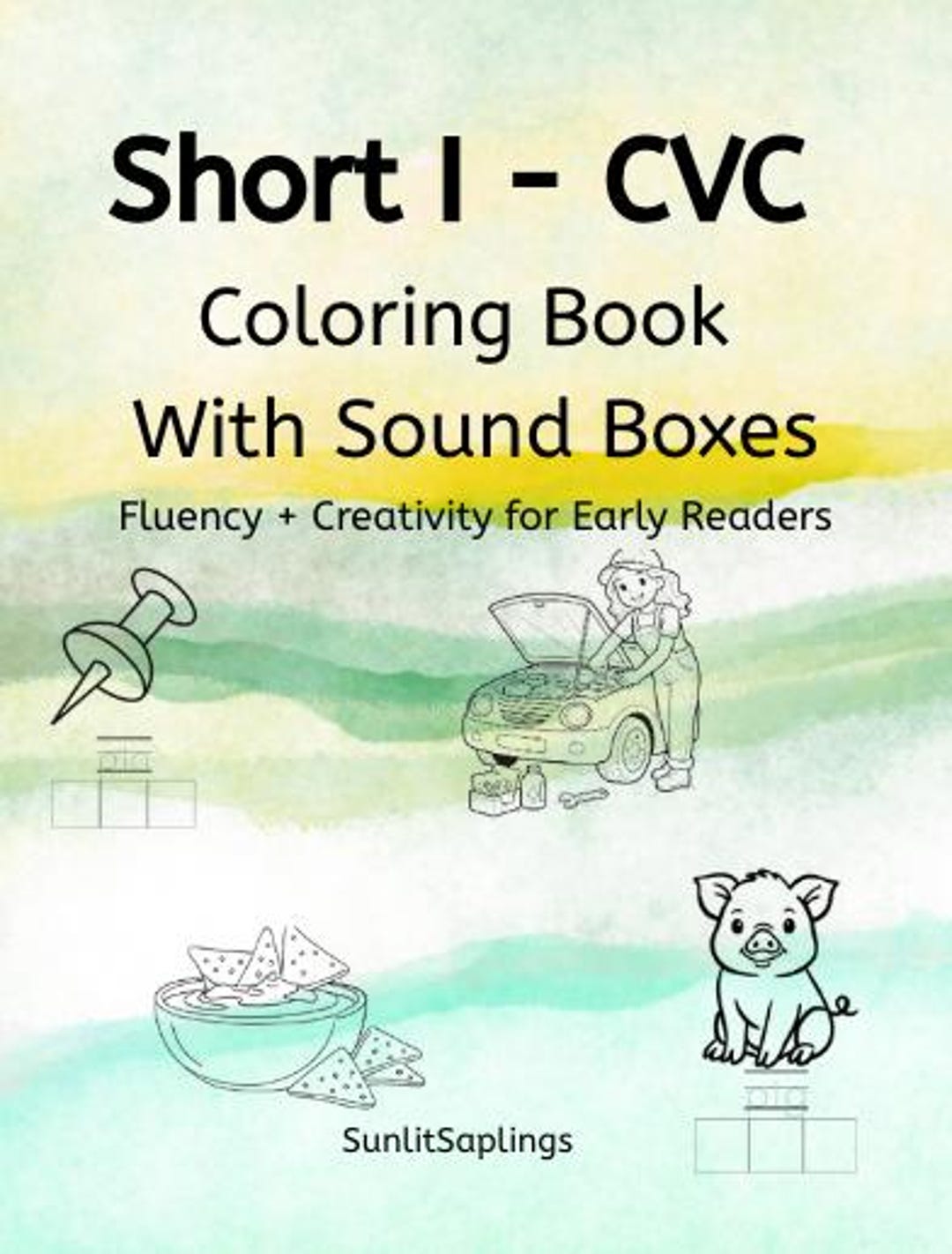 Short I Phonics Coloring Book for Kids | CVC Words | Sound Boxes ...
