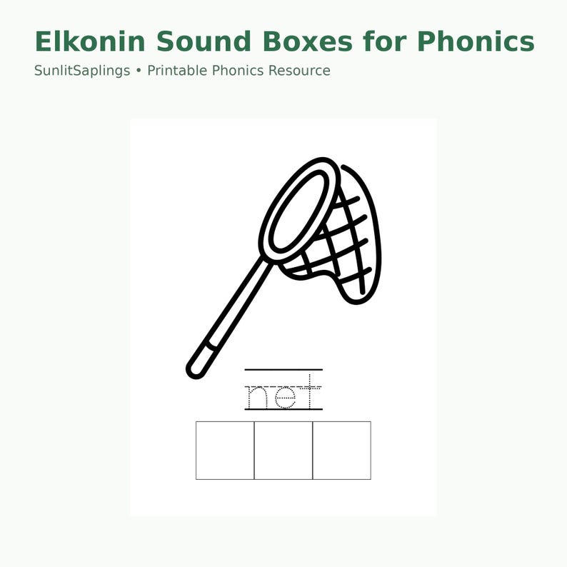 Short E CVC Phonics Coloring Book | Elkonin Sound Boxes | Early Reading ...