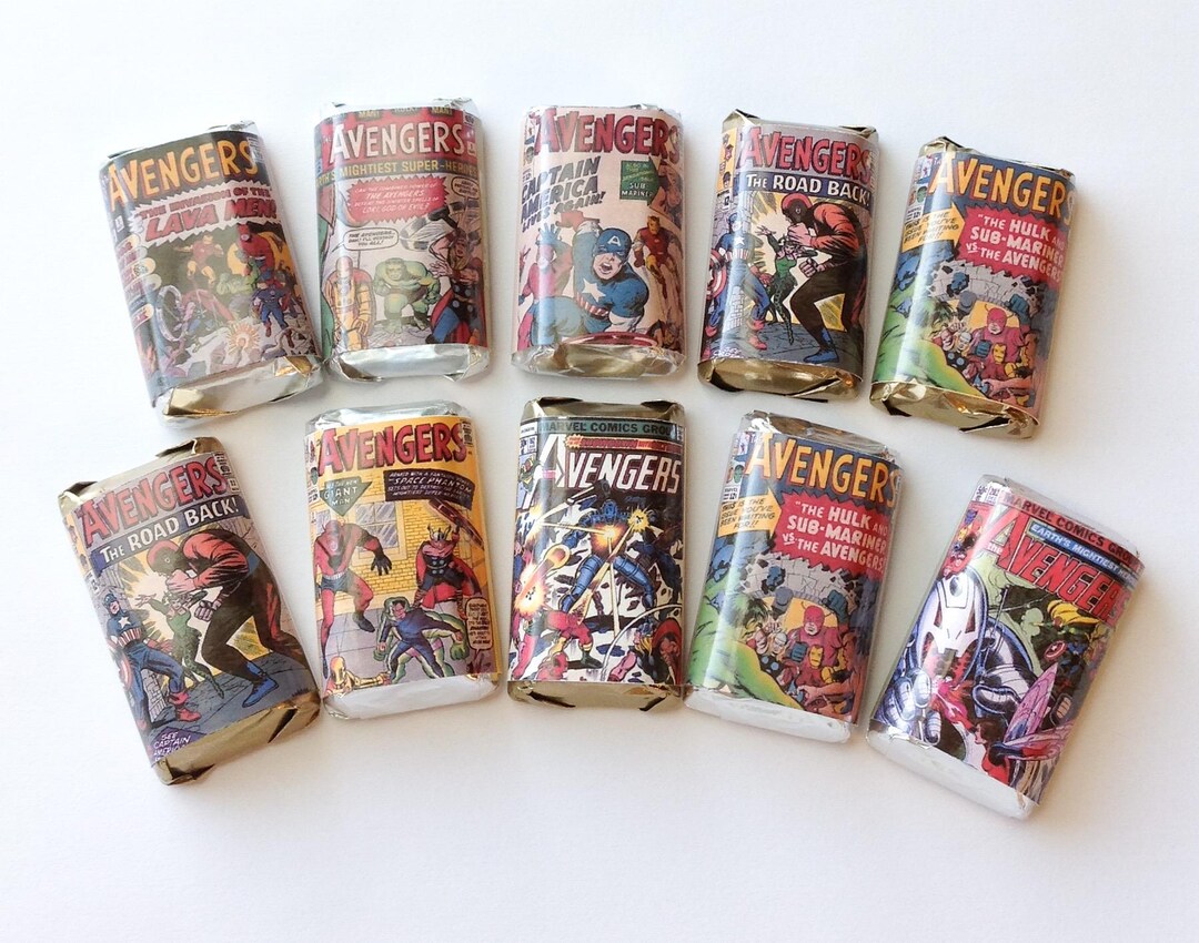 Avengers Mini Candy Bar Wrappers for Showers Party Favors Gifts -set of ...