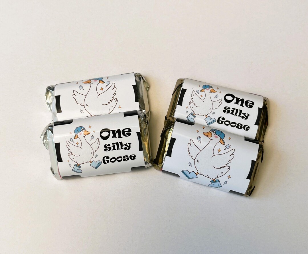 ONE Silly Goose Mini Candy Bar Wrappers for Showers Party Favors Gifts ...