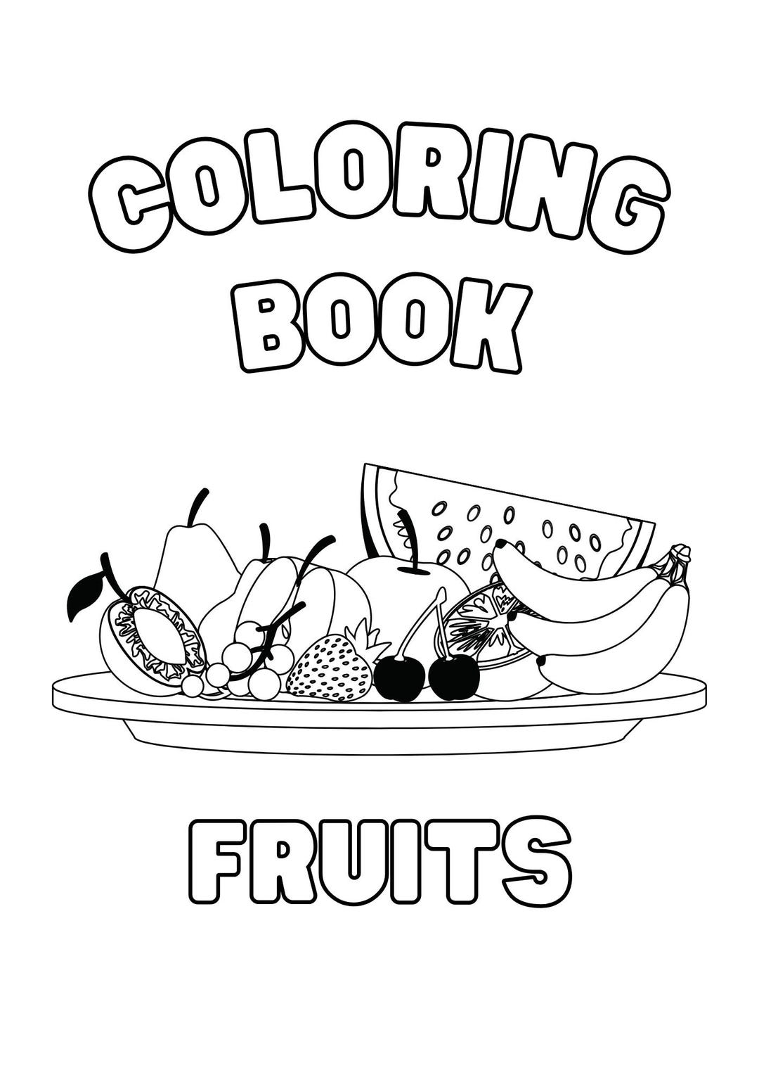 11 Pages Fruits Coloring Book – Printable PDF for Kids. - Etsy