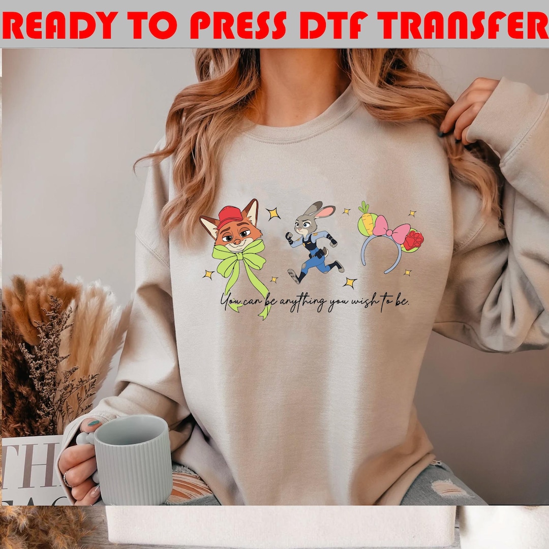 Zootopia Nick and Judy DTF Transfer, Cartoon Characters Heat Transfer ...