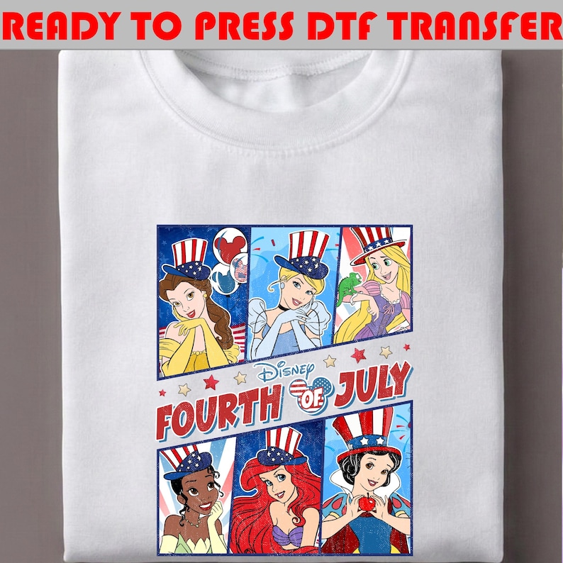Princess Happy Independence Day DTF Transfer, Girl Trip Patriotic ...