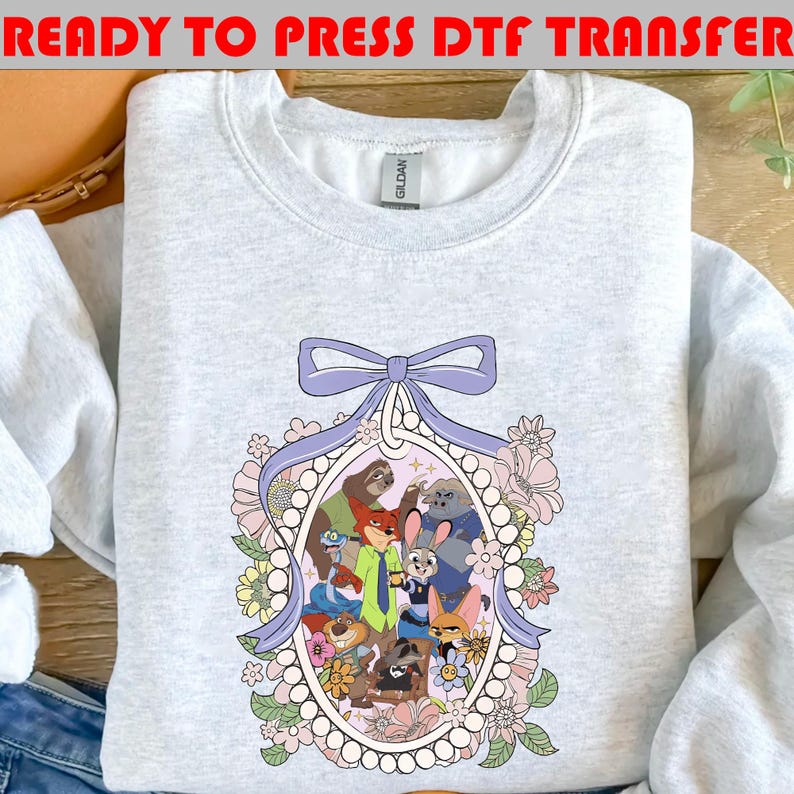 Zootopia DTF Transfer, Cute Fox and Bunny DTF, Nick Judy Iron On ...