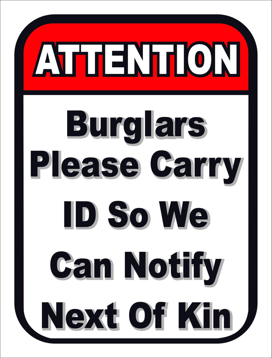 Funny Burglar Sign - Etsy