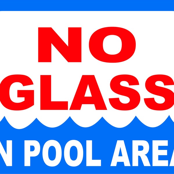 No Glass Pool Sign - Etsy