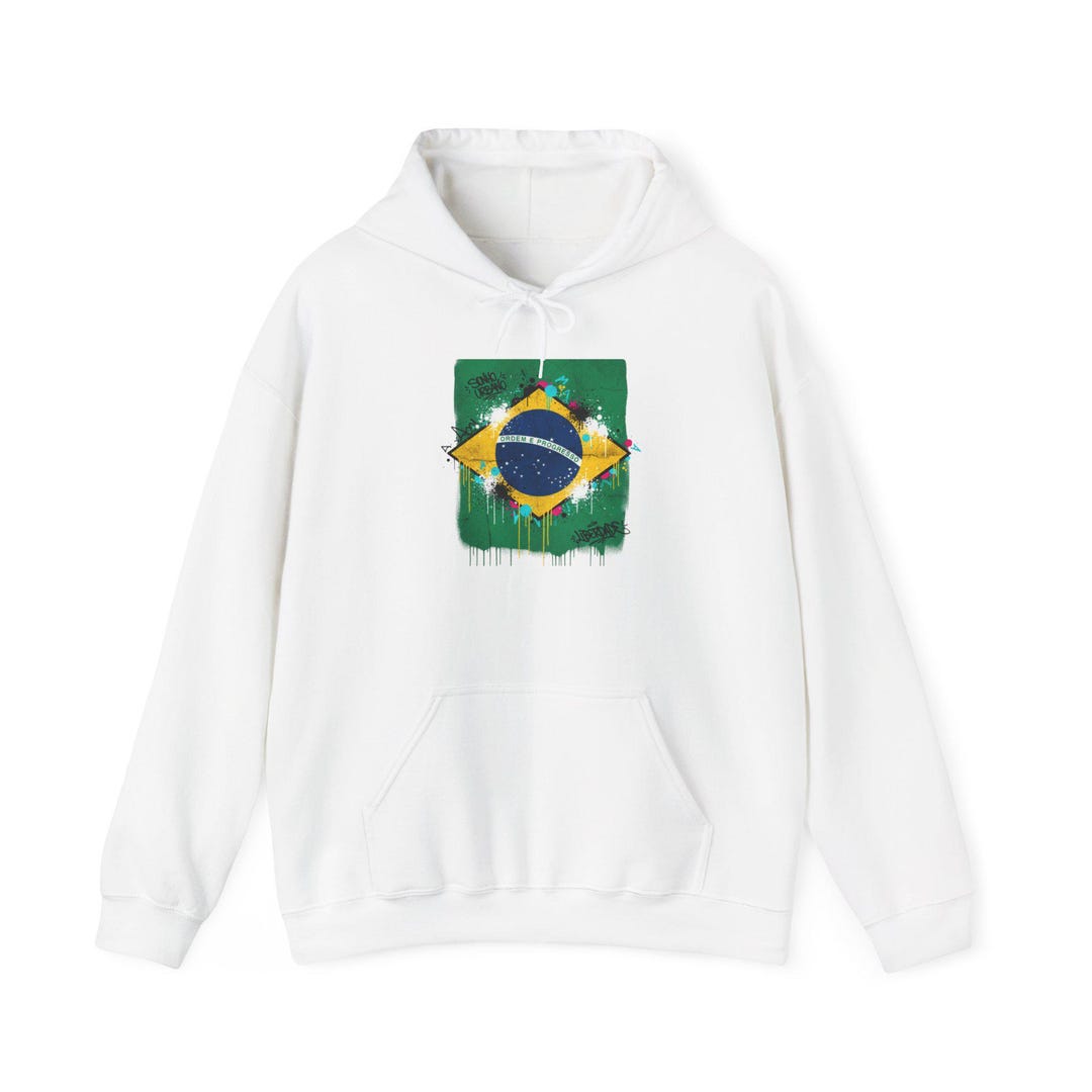 Brazil Flag Paint Drip Hoodie | Brazilian Flag Hoodie - Etsy