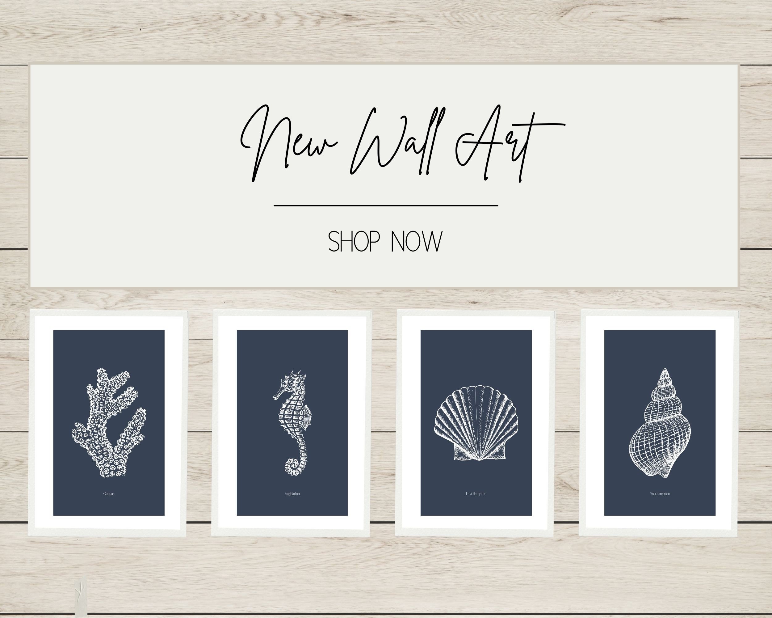 Blue Hamptons Coastal Prints, 12 Piece Coastal Gallery Wall Art ...