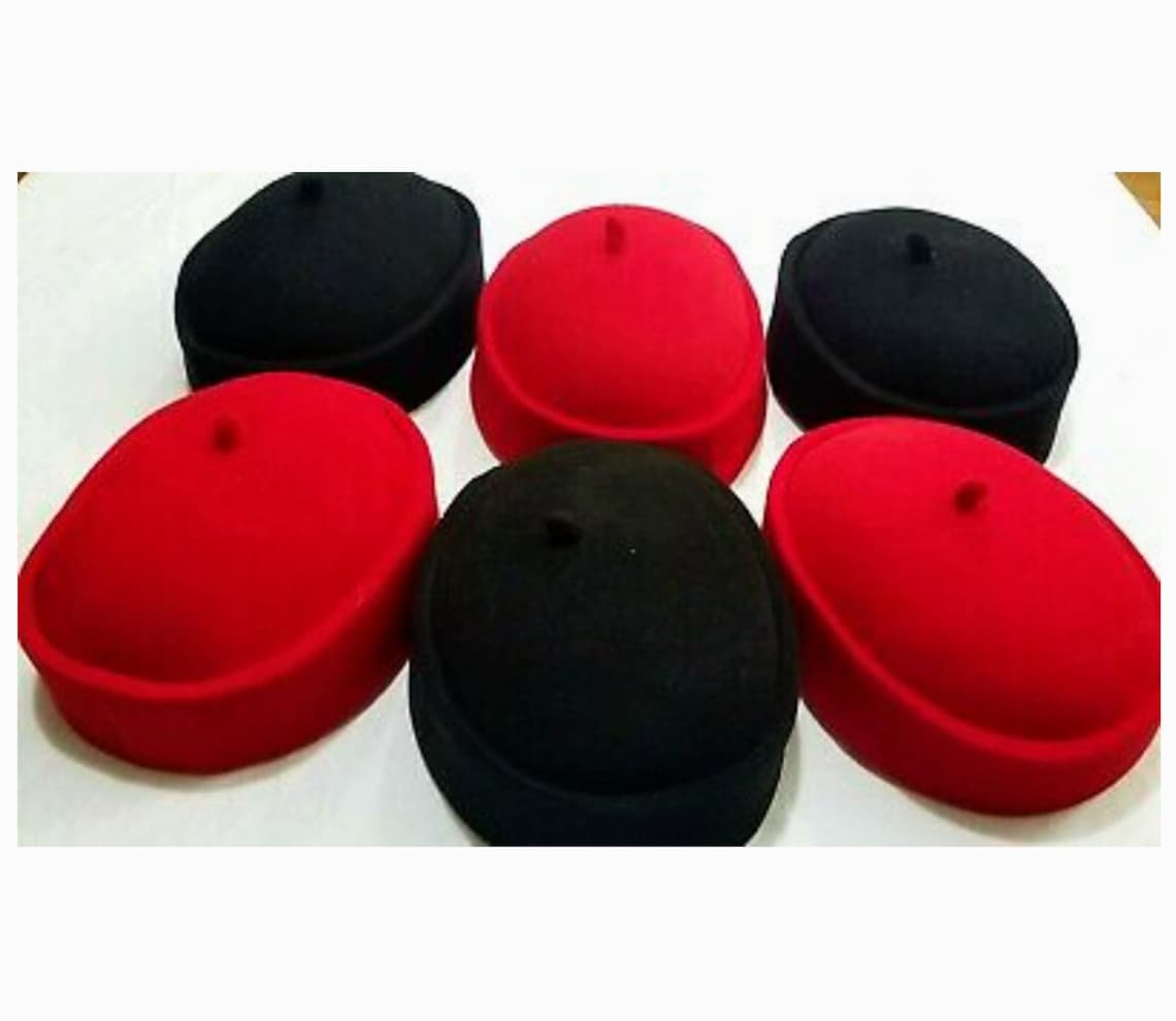 Black Traditional Igbo Nze Cap, Igbo Cap, Native Cap, African Cap ...