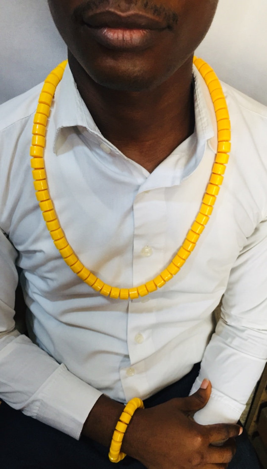 Yellow Igbo Elephant Tusk Necklace/yellow Igbo Wedding Necklace ...
